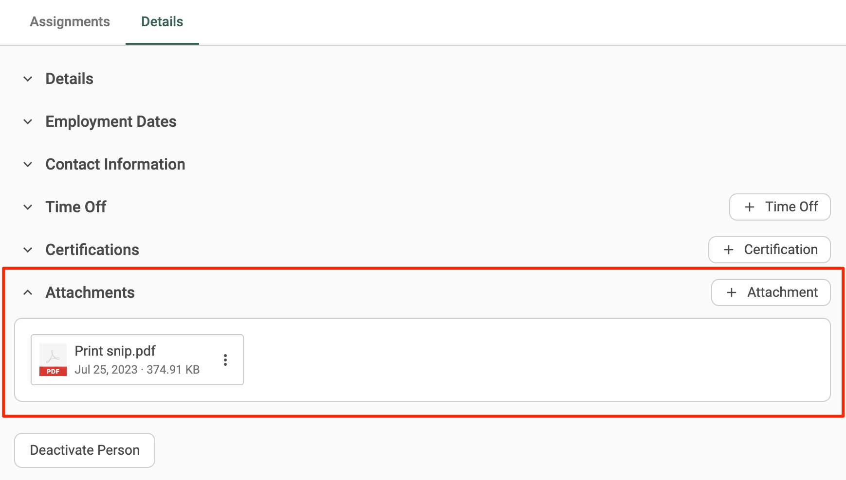Profile Attachments – Support Help Desk